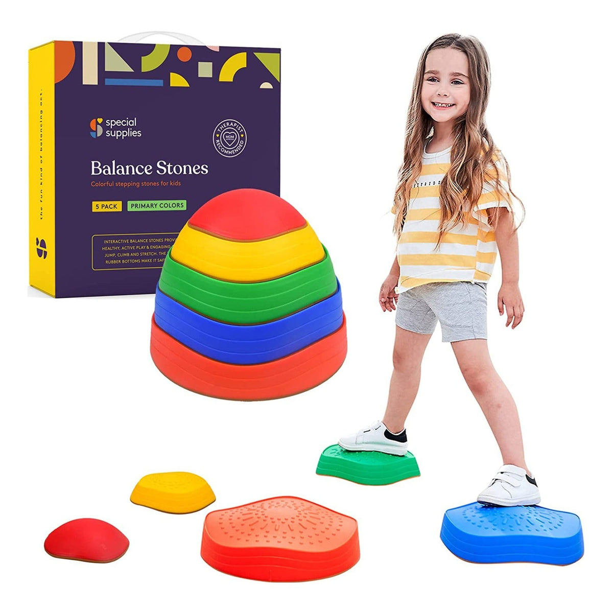 Stackable Stepping Balance Stones for Kids, Indoor and Outdoor, Non-Sl ...