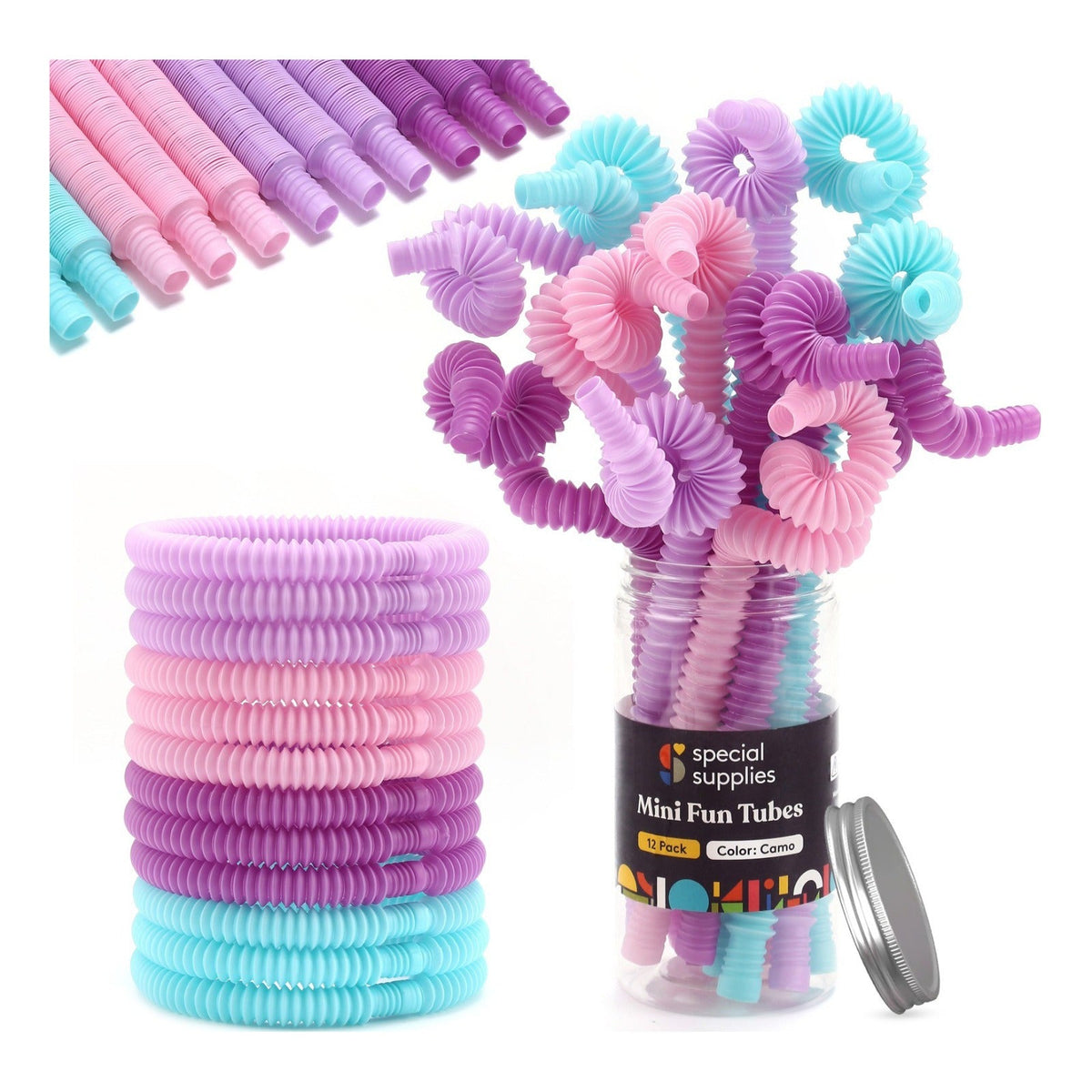 Special Supplies 12-Pack MINI Fun Pull and Pop Tubes for Kids Stretch ...