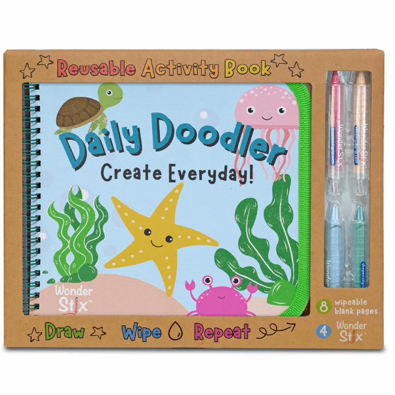 Daily Doodler Reusable Activity Book- Sea Life Cover, Includes 4 Wonde ...