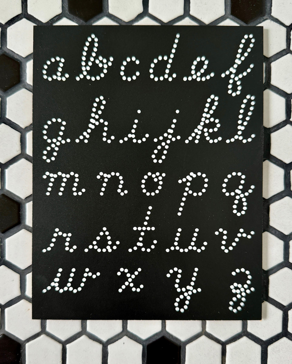 Travel Size Lowercase Cursive Letters Chalkboard – The Autism Store