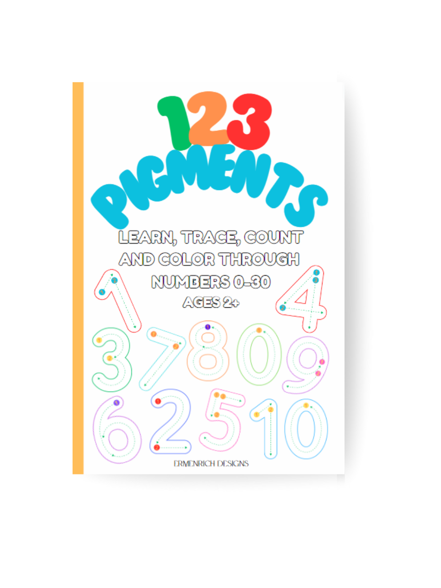 123 Pigments Learn, Trace, Count and Color Through Numbers 0-30 Activi ...