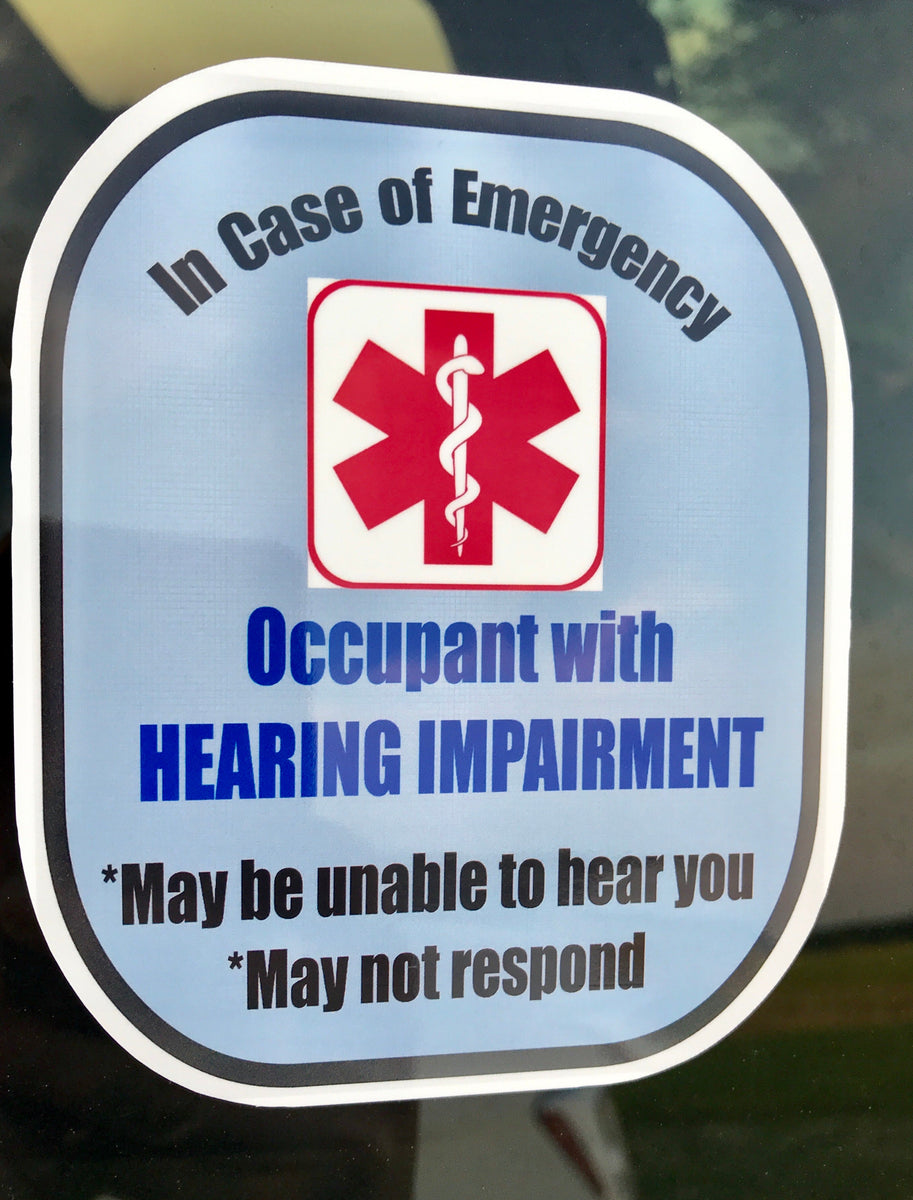 Hearing Impaired Decal Medical Alert Safety Sticker – The Autism Store