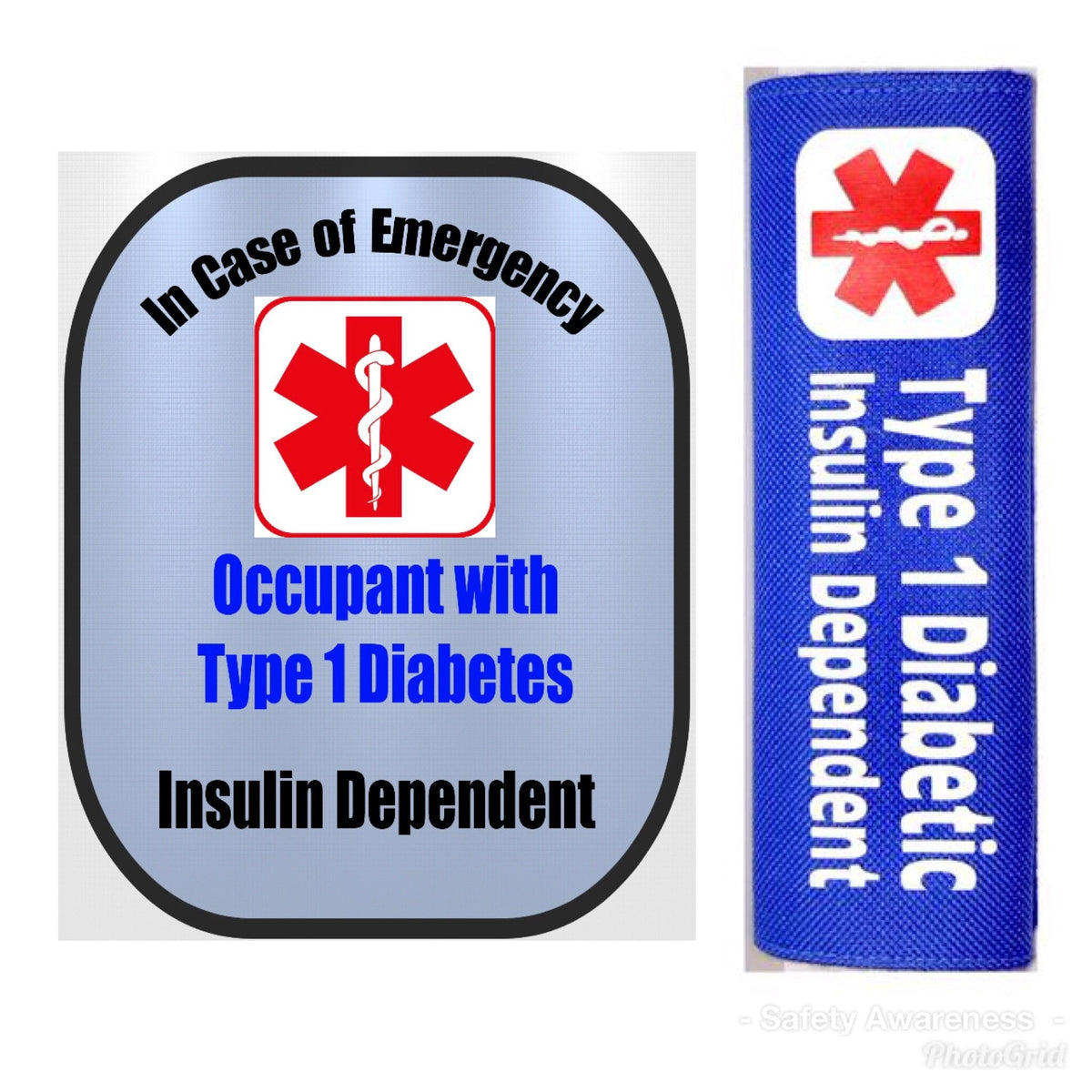 Type 1 Diabetic Backpack Strap - Car Seat Strap Cover - Window Decal S ...