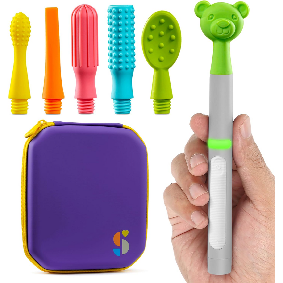 BUZZ BUDDY™ Oral Stimulation Kit with 6 Soft Textured Interchangeable ...