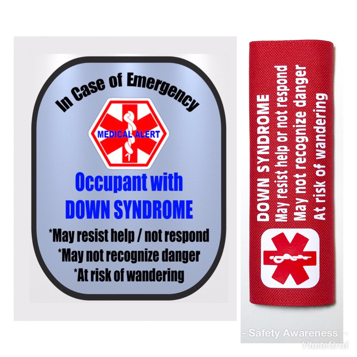 Down Syndrome Backpack Strap - Car Seat Strap Cover - Window Decal Set ...